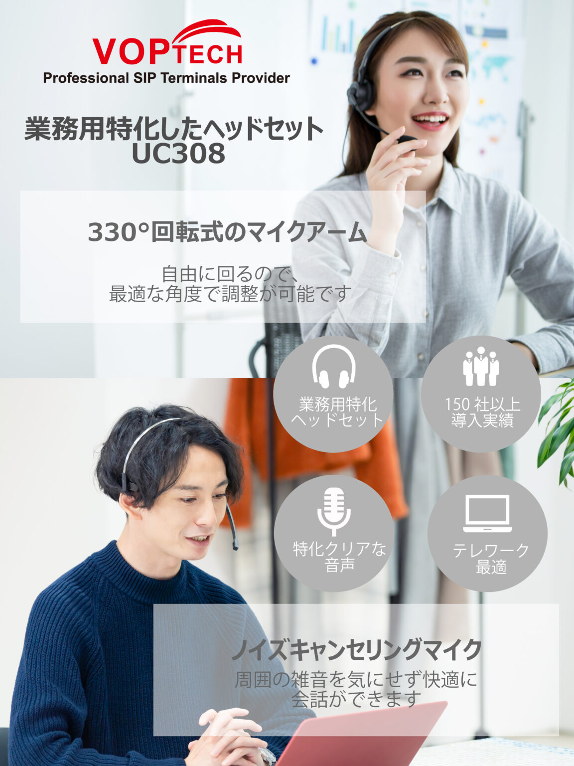 VOPTECH ヘッドセットUC308 - CCAオンラインストア